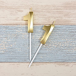 Gold 11th Birthday Candles,Gold Number 11 Cake Topper for Birthday Decorations Party Decoration