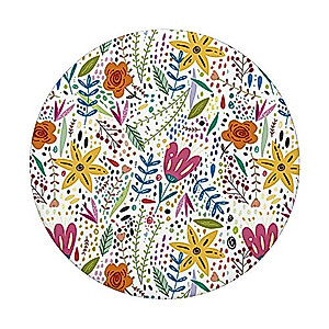 Yellow Orange Pink Red Flowers Pattern for Nature Lovers PopSockets PopGrip: Swappable Grip for Phones & Tablets