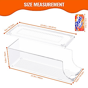 SCAVATA Soda Can Organizer for Refrigerator, Stackable Canned Food Pop Cans Container Can Holder Dispenser with Lid for Fridge Pantry Rack Freezer, Clear Plastic Storage Bins, Holds 12 Cans Each