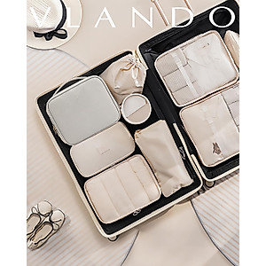 Vlando Travel Makeup Cosmetic Case Organizer Portable Storage Bag with Adjustable Dividers for Cosmetics Makeup brushes, girls, women, friends.（gray）