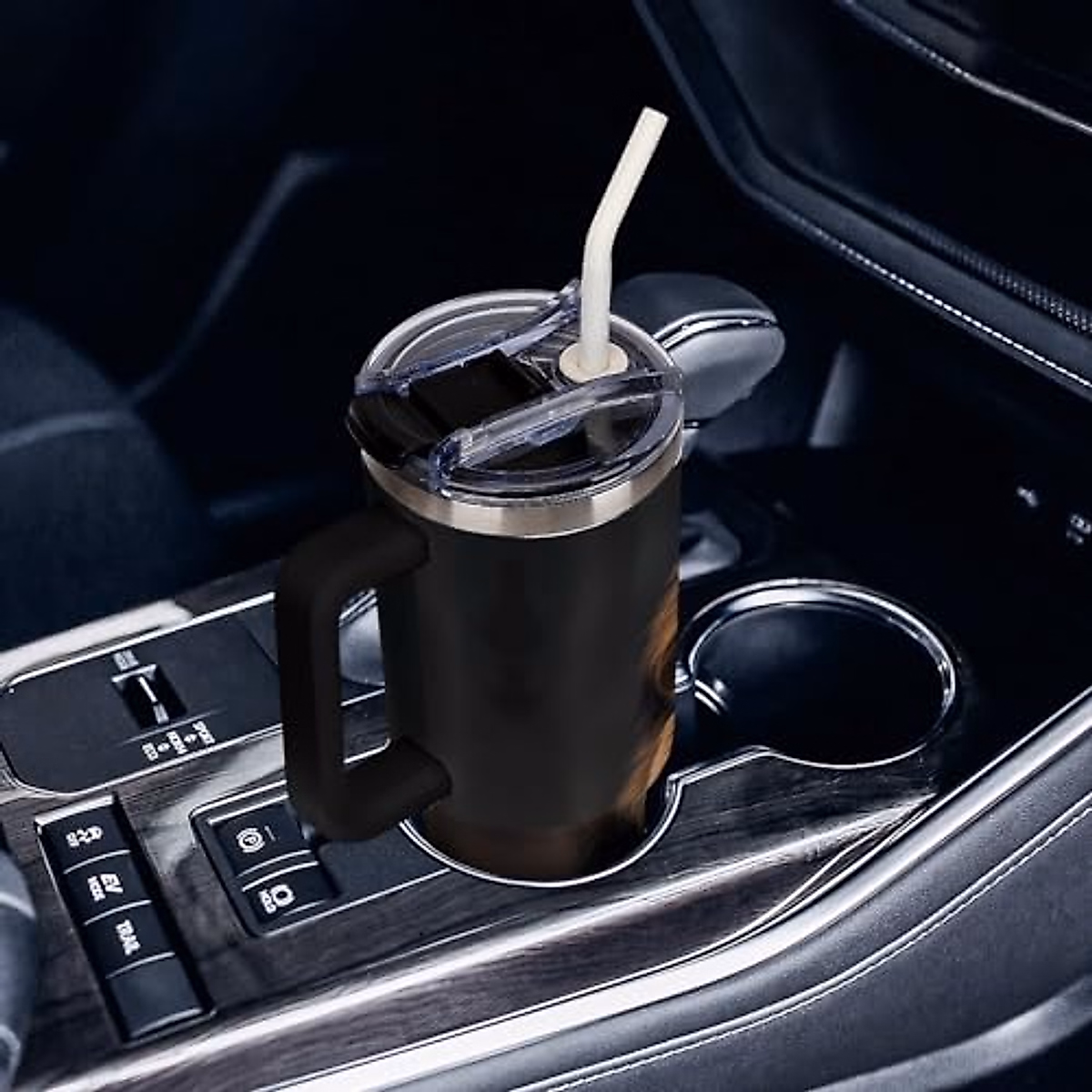 Lion Male Insulated Tumblers with Handle Stainless Steel Coffee Mug Funny Travel Cup with Lid Straw 40oz