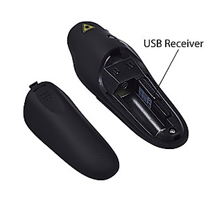 2.4 GHz USB Wireless Presenter Remote Control Laser Pointer Pen Red RF PowerPoint Clicker PPT Controller Presentation for Meeting Teaching Speech