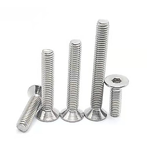 M6-1.0 x 100mm Flat Head Socket Cap Screws Bolts, Stainless Steel 18-8 (304), Bright Finish, Allen Socket Drive,Machine Screws Inner Hex Screw Fasteners Bolts 10 Pcs