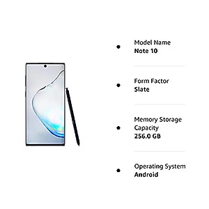 Samsung Electronics Galaxy Note 10 Factory Unlocked Cell Phone with 256GB (U.S. Warranty), Aura Black/ Note10 (Renewed)