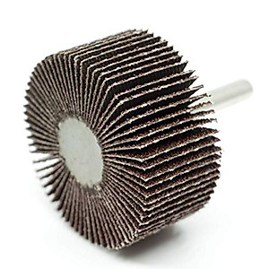 Benchmark Abrasives 2" x 1" Aluminum Oxide Flap Wheel with 1/4" Shank Mounted, Perfect for Woodworking Grinding Polishing Rust Paint Removal (10 Pack) - 40 Grit