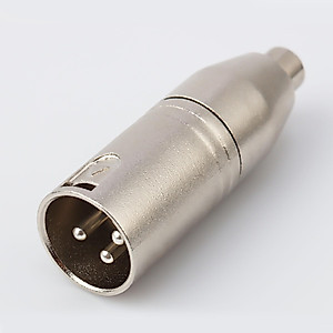 tisino Female RCA to XLR Male Adapter, XLR to RCA Converter Gender Changer Audio Coupler Connector - 2 Pack