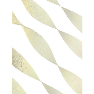K-Kraft USA-Made Beige Crepe Paper Streamers for Birthday, Party, Holiday, School, Wedding, Shower, or Graduation (2 Rolls White Vanilla)