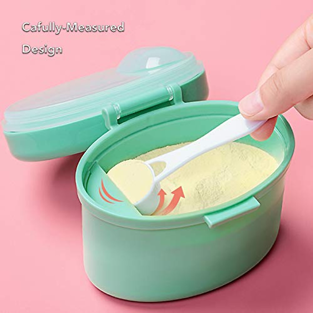 Happiddler Baby Formula Dispenser, Portable Milk Powder Container - for Toddler Travel, Bedroom Candy Fruit Snack Cups (Small, 2. Green)