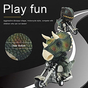 4PCS Friction Powered Inertia Animal Motorcycle Toy Vehicles Gifts for Kids Boys Age 3,4,5,6,7,8,9 Shark Toy Car + Special Rhino Toy + Dinosaur Motorcycle Game T-Rex and Triceratops Monster Dino Toys