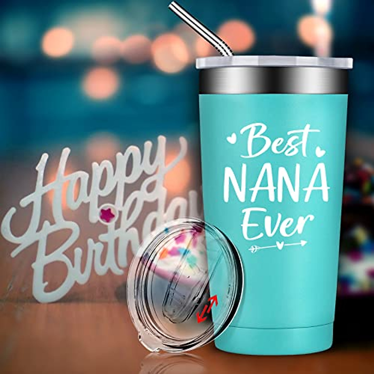 BIRGILT Best Nana Ever Gifts - Gifts for Nana from Granddaughter, Grandson - Mothers Day Gift from Grandkids - Birthday, Christmas Gifts for Nana, Mimi, Grandma - 20oz Nana Tumbler