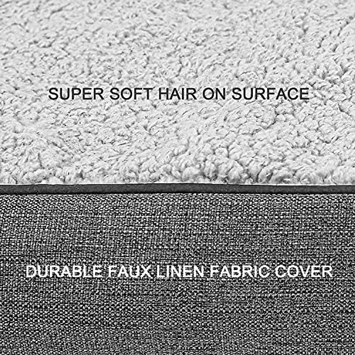 Orthopedic Dog Bed, Bolster Couch Dog Bed for Large Dogs, Removable Washable Cover Pet Bed, Foam Nonskid Dog Mat (Large(36''*26''), Grey)