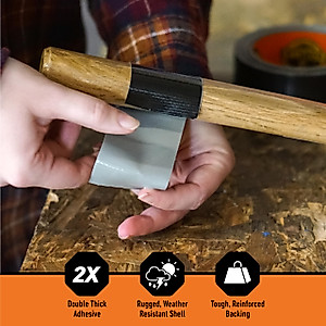 Gorilla Black Duct Tape, 1.88" x 12 yd, Black, (Pack of 2)