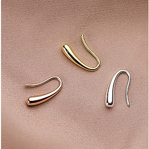 SLUYNZ 925 Sterling Silver Teardrop Earrings Drop for Women Teen Girls Waterdrop Earrings Small Hook Earrings (A-Silver)