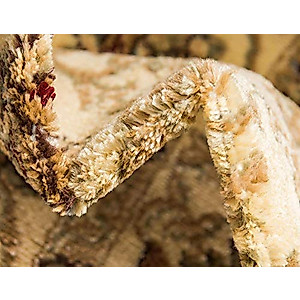 Unique Loom Voyage Collection Traditional Oriental Classic Intricate Design Area Rug, Round 6' 1" x 6' 1", Ivory/Tan