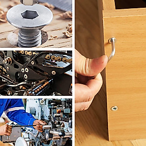 MroMax M8x40mm Flat Head Machine Screws Inner Hex Screw 304 Stainless Steel Fasteners Bolts Silver Tone 10Pcs