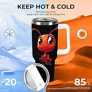 Ant Insect Keeper Tumbler with Handle Travel Mug Water Bottle Tea Coffee Cup White-style