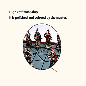 THPT Chess Chinese Creative Three-Dimensional Figure Solid Wood Ornaments Enamel Color Chess Board Parent-Child Set Gift Board Games (Color : White,Transparent,Brown)