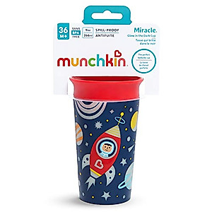 Munchkin® Miracle® 360 Degree Glow in The Dark Sippy Cup, 9 Ounce, Astronaut, Red