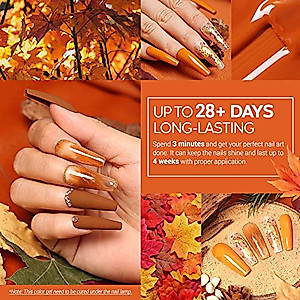 modelones 20 Colors Gel Nail Polish Kit- Fall Winter 24 Pcs Gold Orange Gel Polish Set Yellow Brown Soak Off Nail Polish Kit with Bond Primer Glossy& Matte Top Base Coat DIY Nail Art