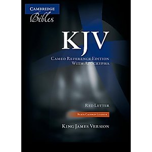 KJV Cameo Reference Bible with Apocrypha, Black Calfskin Leather, Red-Letter Text, KJ455:XRA
