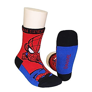 Marvel Super Hero Adventures Spider-Man Boys Toddler Crew Socks, 6 pack, Multicolor, 5-7 Years