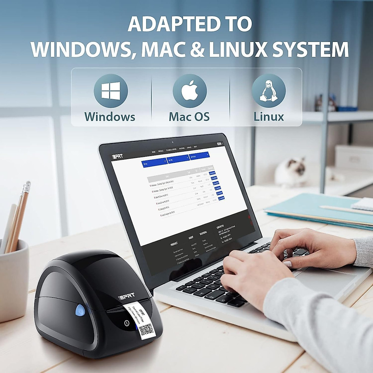 iDPRT Shipping Label Printer, 4×6 Thermal Label Printer for Shipping Packages, Desktop Label Maker w/HD & High-Speed Printing, Compatible with UPS, USPS, Shopify, Amazon, Ebay