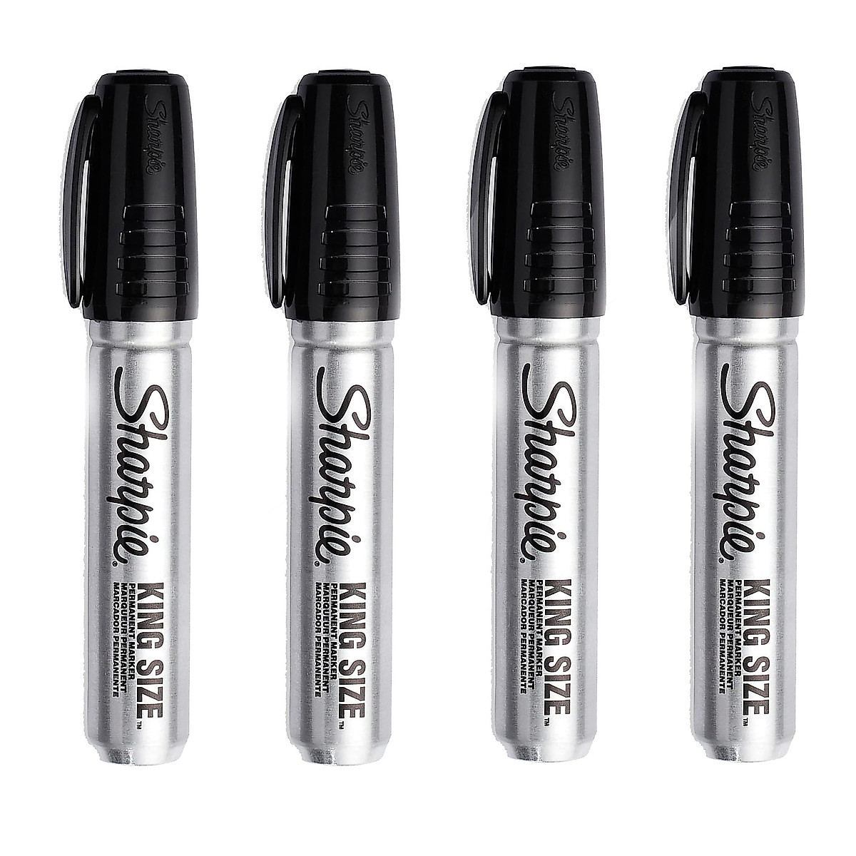 SHARPIE 15661PP King Size Permanent Markers Black 4/Pack