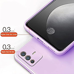 Wousunly Compatible with Vivo V23 5G Case Silicone Liquid Dark Green, Soft Smooth Touch Vivo V23 5G Phone Case Silicone Shockproof Thin Cover (Vivo V23 5G, Purple)