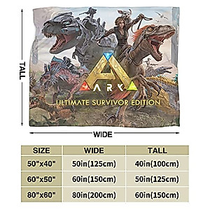 Ark Survival Evolved Blanket Dinosaur Sofa Throw Blankets Lightweight Plush Cozy Soft Air Conditioner Blankets 80"x60"