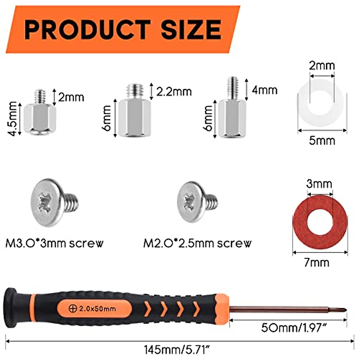 ASTARON M.2 SSD Screws Kit, Nvme M2 Screws Suitable for ASUS MSI Gigabyte NGFF Motherboard