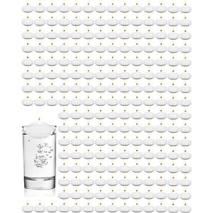 Qunclay 100 Pieces 1.65 Inch Floating Candles Unscented Dripless Tealight Candles Home Decorations Cute Elegant Candle Centerpieces at Wedding for Vases Party Accessories
