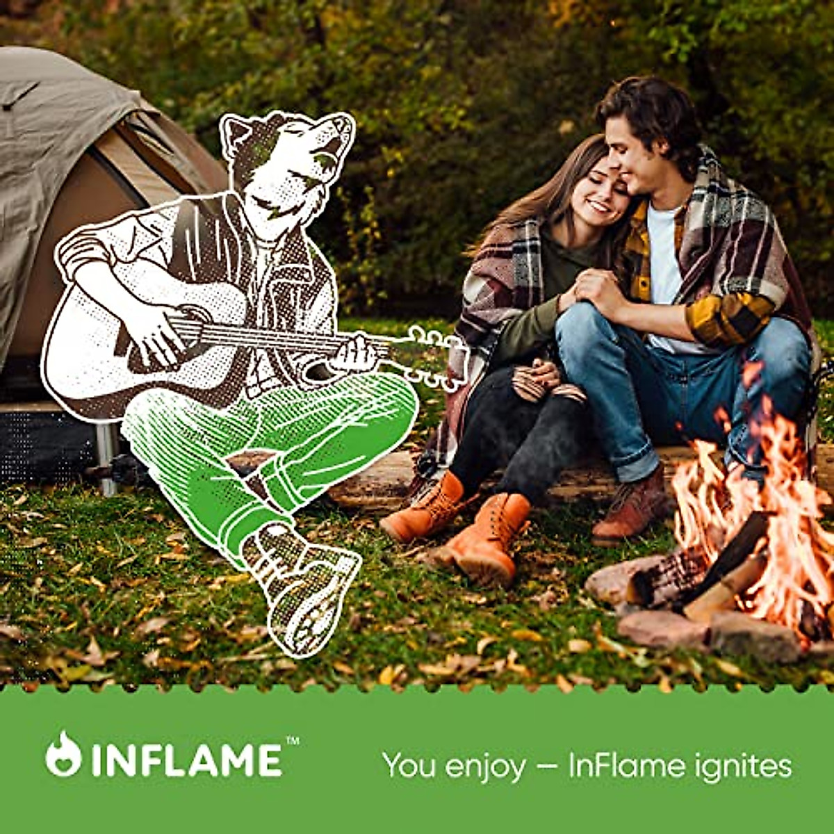 Inflame Fire Starters 130 pcs for Campfires, Grill, BBQ, Fireplace, Woodstove - Charcoal Starter - Waterproof, Weather-Resistant - Natural Wood Fireplace Starters