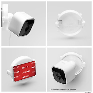 BRAINWAVZ [EOL] Wall Mount Holder for Blink Mini Camera, No Screws, Stick On with Strong 3M VHB Tape, Fast, No Screws, No Mess Install (2 Pack, White), Blink Bracket Stand [EOL]