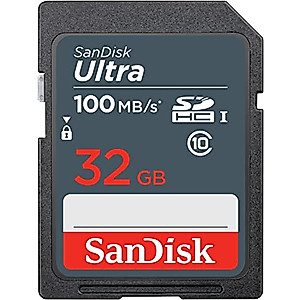 SanDisk 32GB Ultra SD Memory Card (5 Pack) SDHC UHS-I Card Class 10 (SDSDUNR-032G-GN3IN) Bundle with 1 Everything But Stromboli Microfiber Cloth