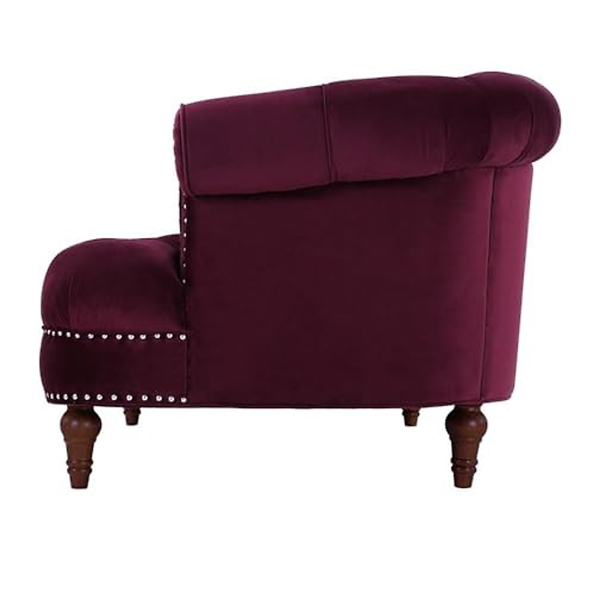 MAKLAINE Contemporary Hardwood 68.5" Loveseat in Burgundy