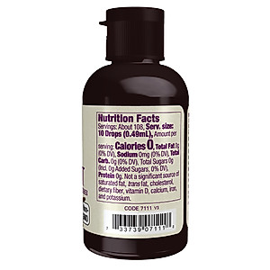 NOW Foods, Organic Liquid Monk Fruit, Vanilla, Zero-Calorie Sweetener, 1.8-Ounce