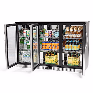 Procool Residential 2-door Glass Front Stainless Steel Back Bar Cooler; Undercounter 33" Height