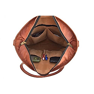 Genuine Leather Tote Bag Women's Handbag Purse Work Travel Shopping Holdall Shoulder Bags, 16 Inch Medium