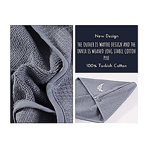 SELARUS 100% Turkish Cotton Hair Towel Wrap for Women,Non Microfiber,Super Absorbent,AntiFrizz,Plopping Hair Drying Waffle Bath Towels for Curly,Long&Thick Hairs,Turban Head Wrap,1Pack10x26inc