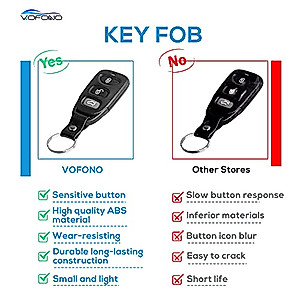 VOFONO Fits for Car Key Fob Keyless Entry Remote Hyundai Accent 2011-2012/ Elantra 2006-2011/ Sonata 2006-2010 ( OSLOKA-310T ) Pack of 1