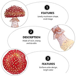 SHERCHPRY 15 pcs Fish Tank Ornaments Mini containers Resin Container Fluorescence Decorate Props Decorations Bonsai Figurines Decor Sculptures Home Decor Statue Flowerpot Mushroom Statuette