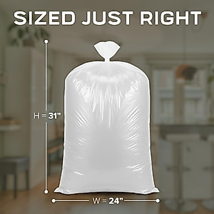 ALL SUPPLIES SHOP Small, Medium 24” X 31” Clear Trash Can Liner, 12-16 Gal Garbage Bags, 39 Micron 1.5 Mil Thick for Homes/Offices/Bathrooms/Hospitals/Hotels/Gyms, Indoor/Outdoor Use 500 Per, Roll