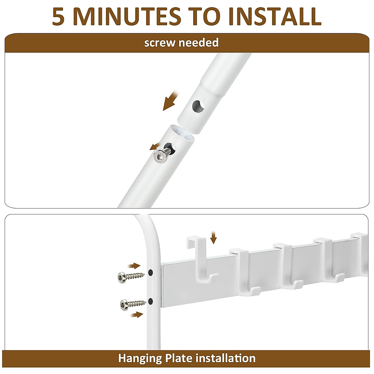 Over The Door Towel Rack, 5-Tier Towel Racks for Bathroom Door Hanging, Bathroom Back of Door Towel Bar, Door Blanket Holder for Clothes, Washcloths,Hand Towels, Loofahs and Sponges,white