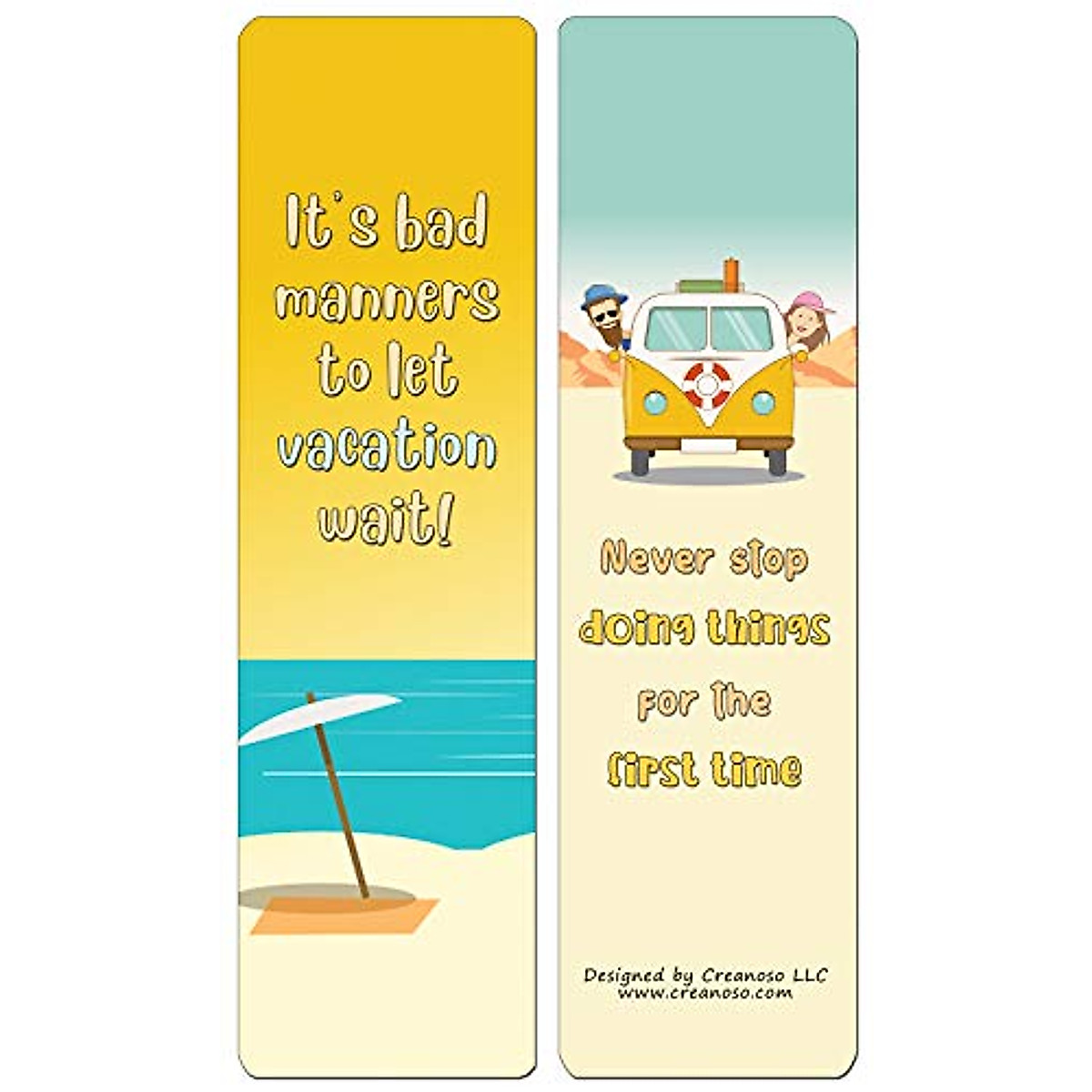 Creanoso Fun Travel Quotes Bookmarks (30-Pack) - Classroom Reward Incentives for Students and Children - Stocking Stuffers Party Favors & Giveaways for Teens & Adults