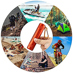 Smell Proof Container Airtight Stash Jar, Aluminum Alloy Herb Container Waterproof Storage Container with Carabiner, Multipurpose Smell Proof Jar for Outdoors