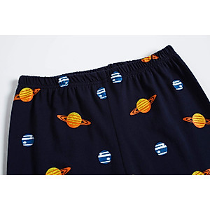 Little Boys Space Pajamas Sets for Toddler 100% Cotton Dinosaur Train Rocket Glow in Dark Sleepwear Long Sleeve 2 Piece kids Clothes Pjs 3-7T starry1-6256-6T