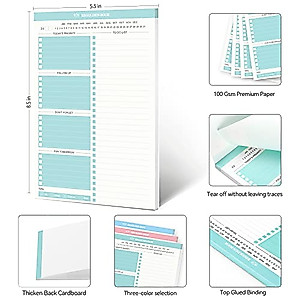 Regolden-Book To Do List Notepad - Daily Planner Notepad Undated, To Do List Planning Pad for Work, Checklist Note Pad for Personal Organized, 52 Sheets, Teacher/Men/Women, Teal (8.5"x5.5")