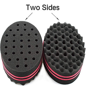 Small Holes Hair Sponge for Twists and Dreads Barber Afro Wave Nappy Curling Sponge Brush for Curls Women Men Natural Hair 1 Pcs