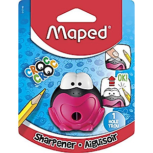 Maped Croc Croc Signal 1 Hole Pencil Sharpener, Assorted Colors (017749)