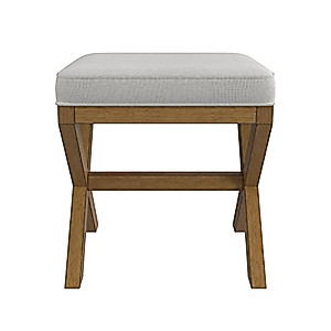 Hillsdale Somerset Backless Wood Vanity Stool for Makeup Room or Bathroom, Dark Driftwood